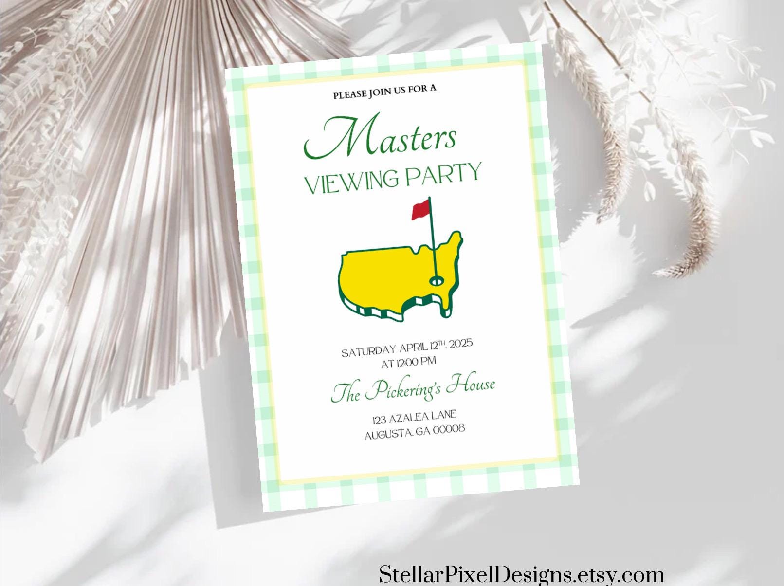 Master’s Viewing Party Invitation, Master’s Party Editable Invitation ...