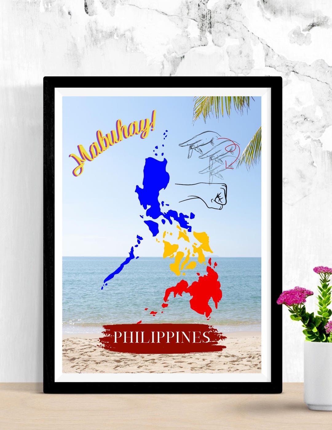 Philippines Map Poster, Digital Print, Art Decor, Wall Decor, Living ...
