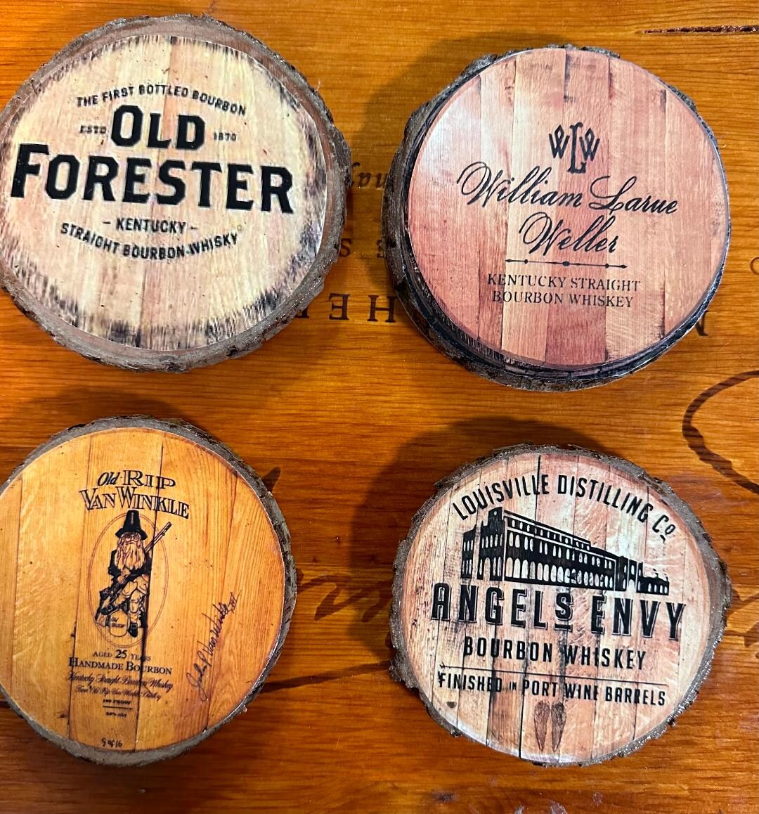 Mix & Match Rustic Bourbon Coaster Kit, Man Cave Gift, Gift for Him, 4 ...