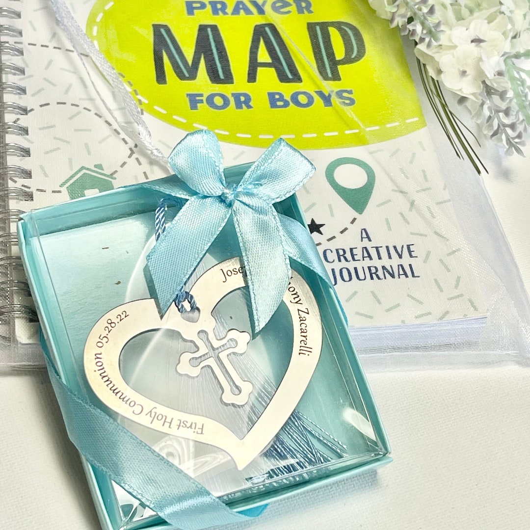 First Communion Gift Set Personalized Bookmark & Prompted Creative ...