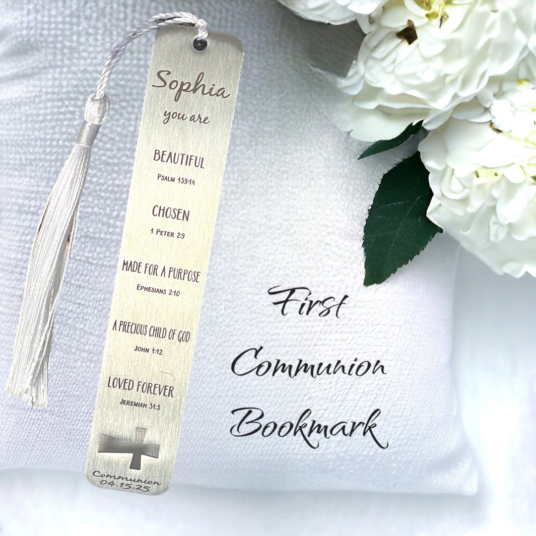 First Communion Bookmark Personalized Bookmark Bible Bookmark Gift Girl ...