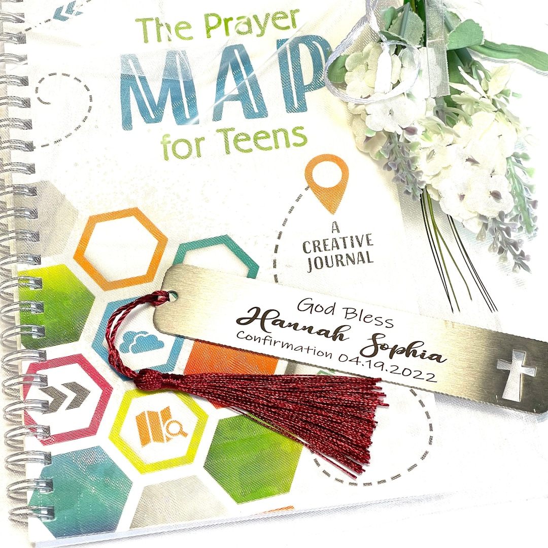 Girls Confirmation Gift Set Personalized Bookmark & Prompted Creative ...