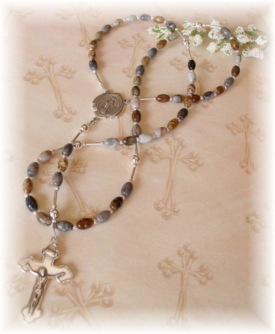 Boys Rosary Picasso Jasper Baptism Christening First Communion ...