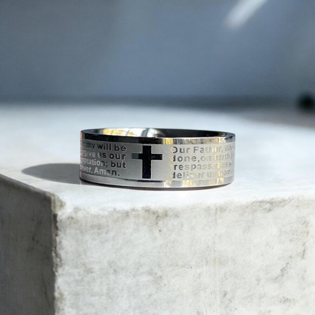 Our Father Lords Prayer Ring for Men GOLD | Gold Ring for Men ...