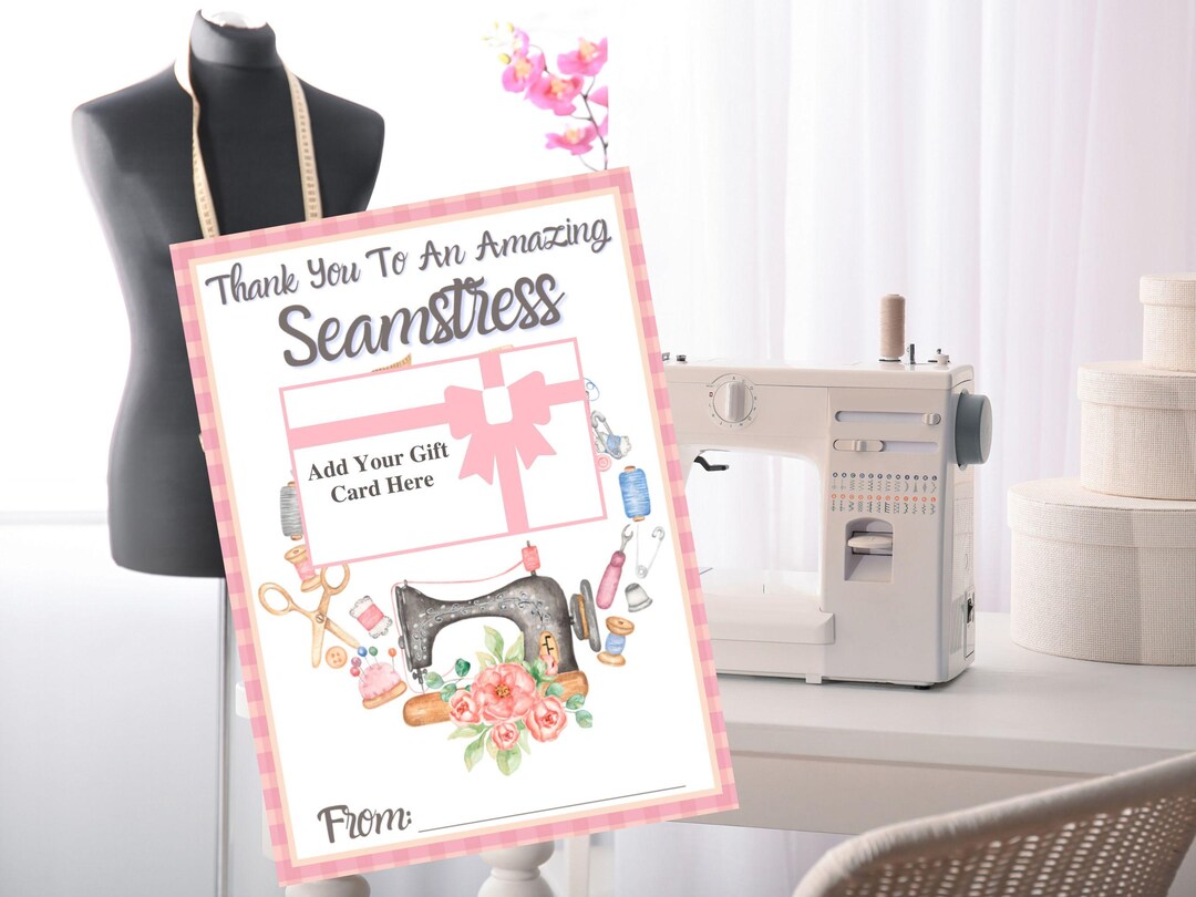 Printable Thank You Card for A Seamstress, Digital Download Gift Card ...