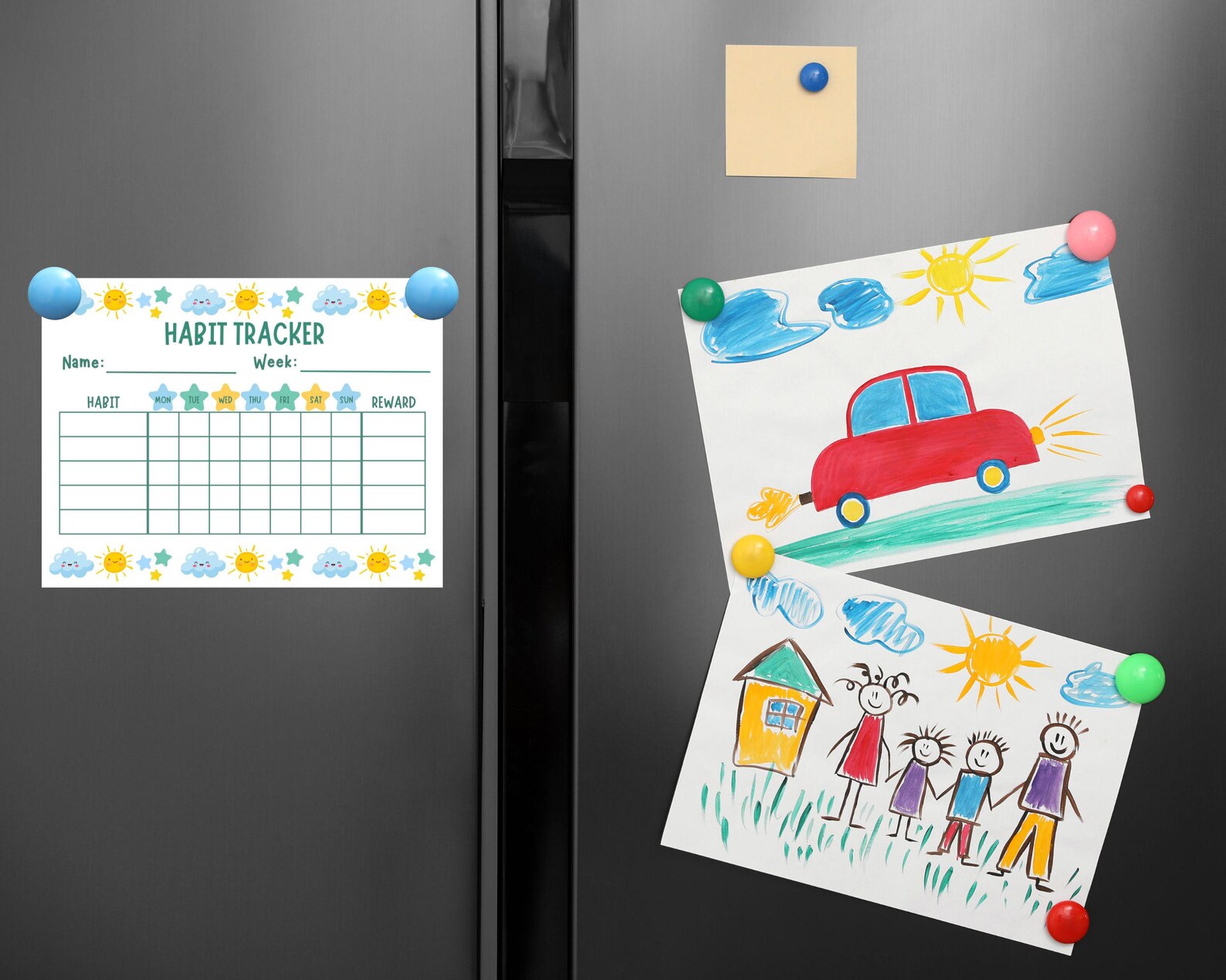 Kid's Printable One Week Habit Tracker, Habit Chart for Children, Habit ...