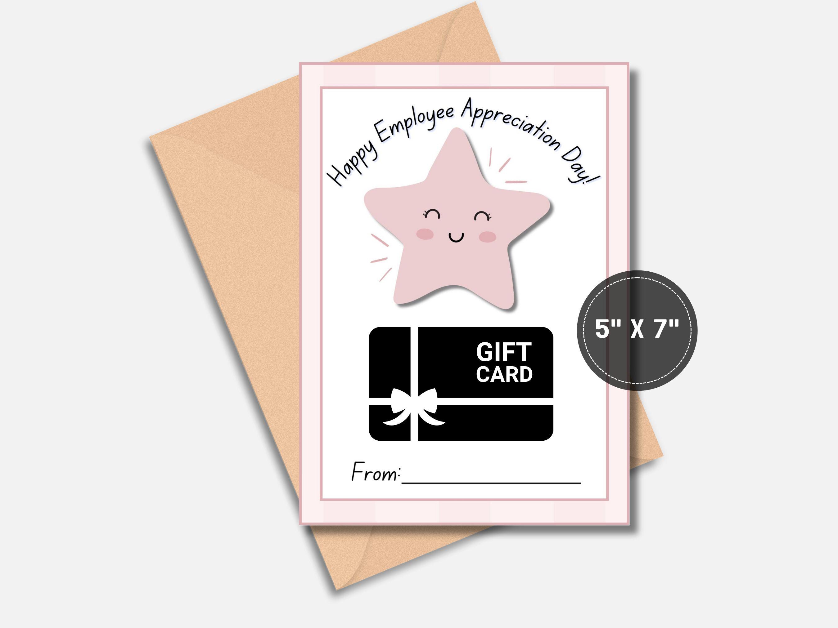 Employee Appreciation Printable Gift Card Holder Employee Thank You ...
