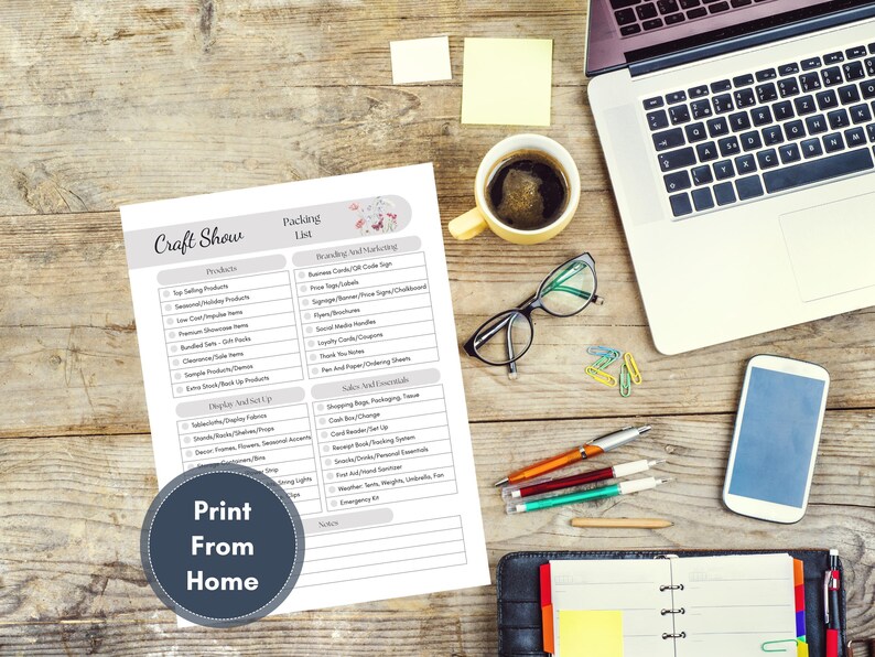 Printable Craft Show Packing List, Craft Fair Checklist, Vendor Event ...