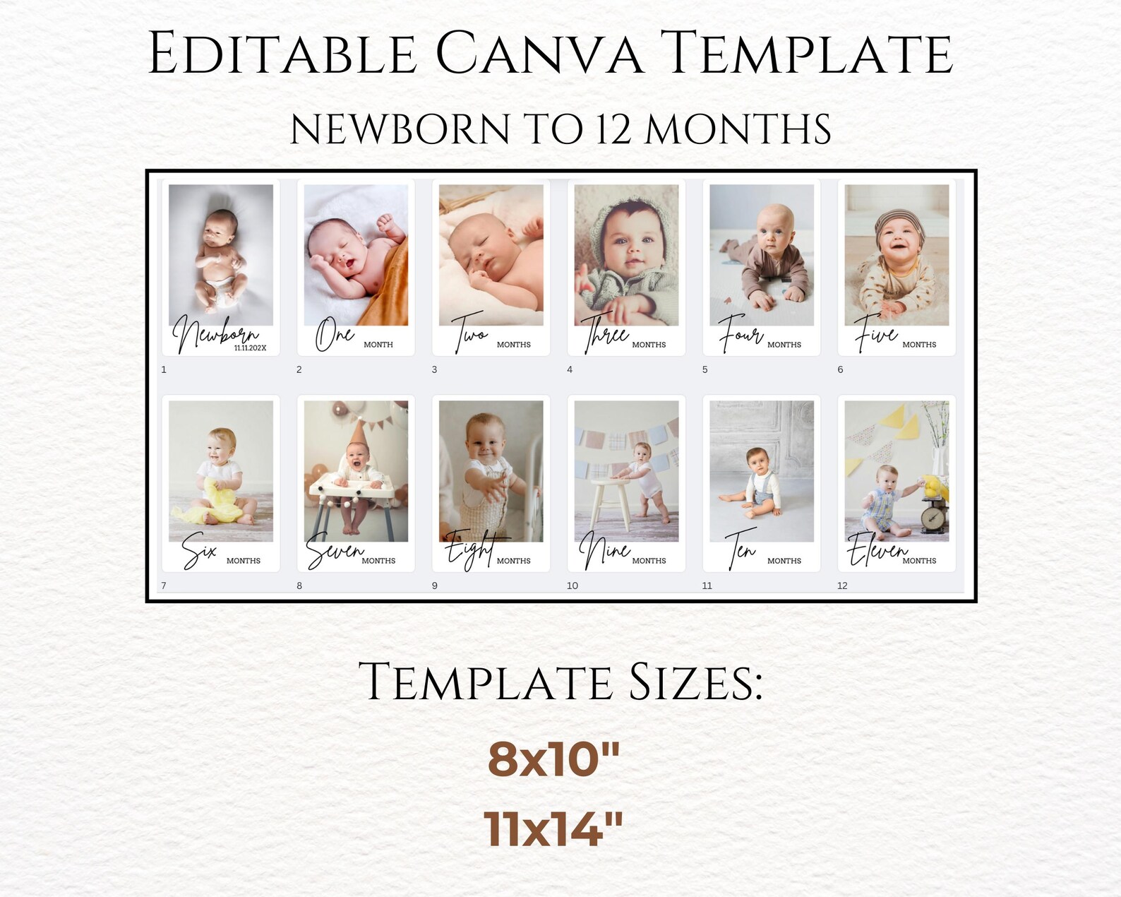 1st Birthday Milestone Banner: Photo Garland, Modern Cards (digital ...