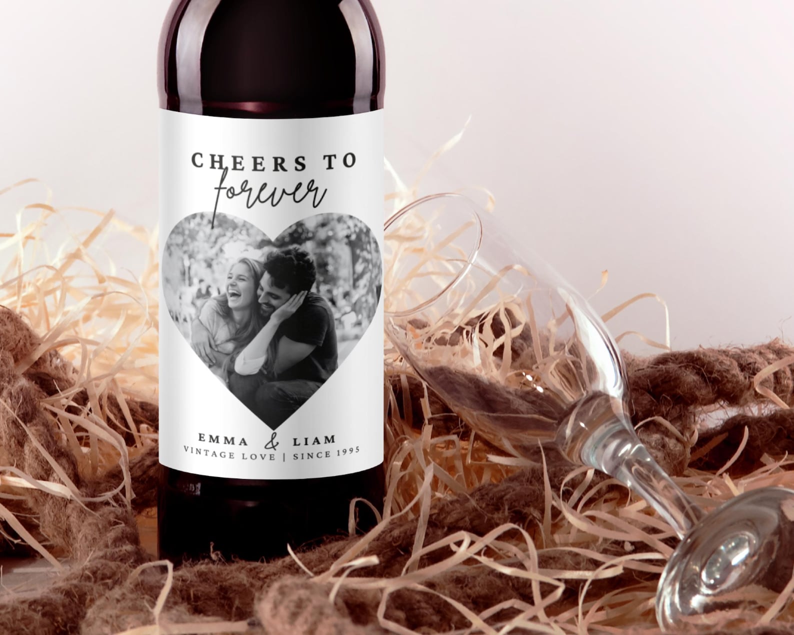 Custom Wine Label With Photo | Personalized Wedding Favor Sticker ...