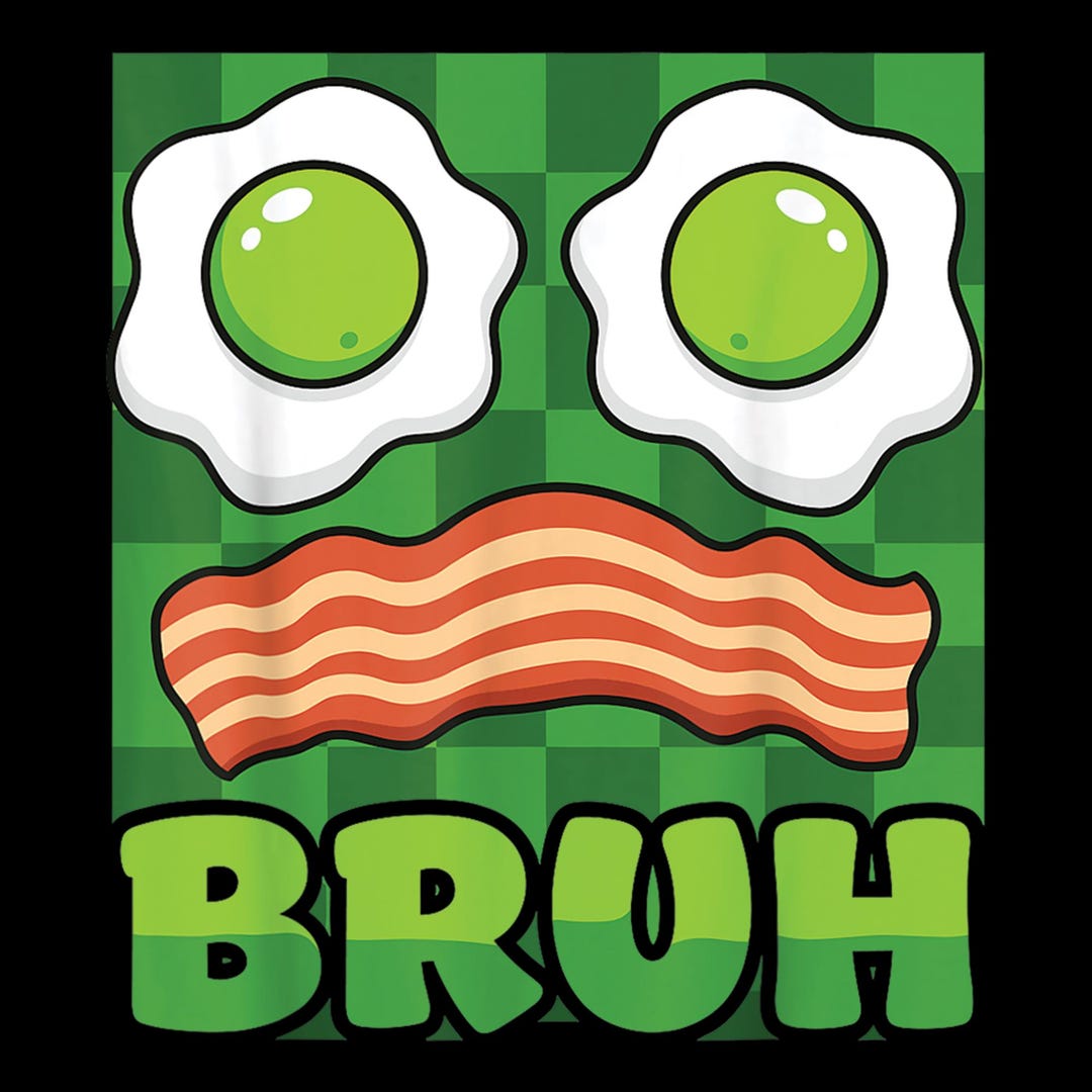 Bruh Meme PNG | Funny Cartoon Breakfast Face | Gamer Meme T-shirt ...