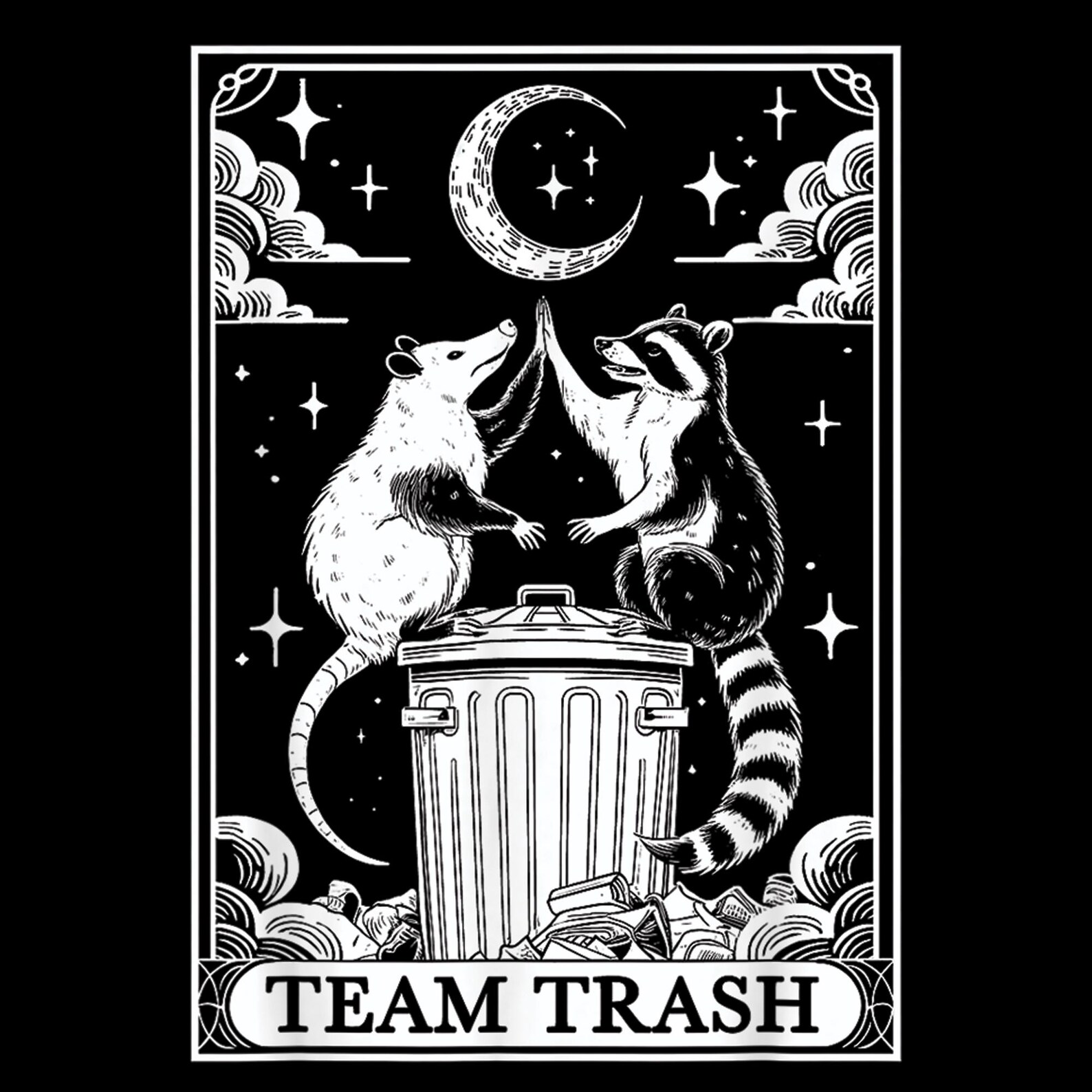 Team Trash Raccoon & Possum PNG | Cute Animal Trash Design | Digital ...