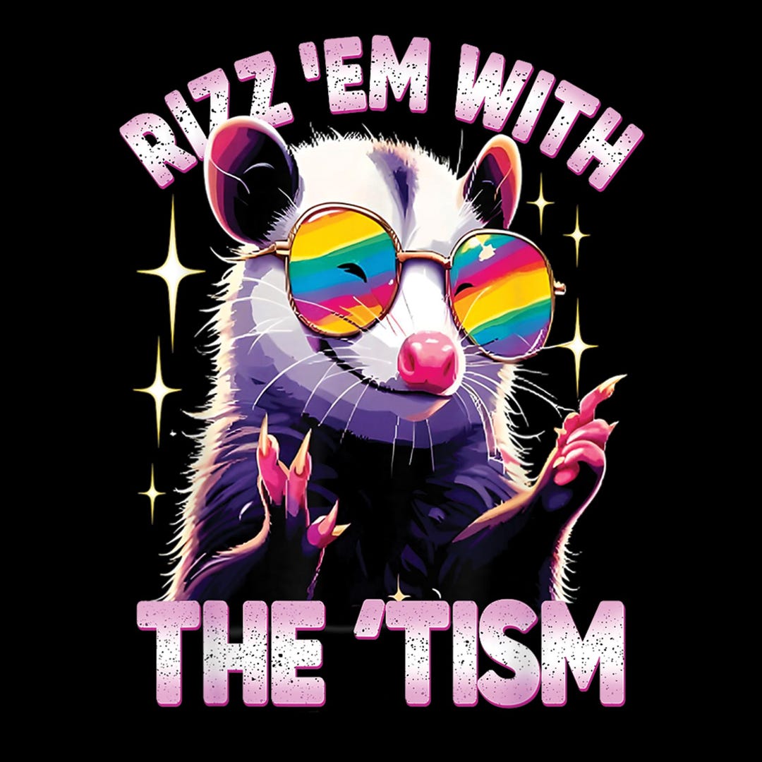 Rizz ‘em With the ‘tism PNG | Funny Opossum Digital Download ...