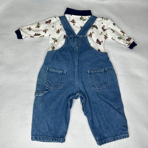 Vintage Miniwear Denim Overalls Shirt Set Embroidered… - Gem