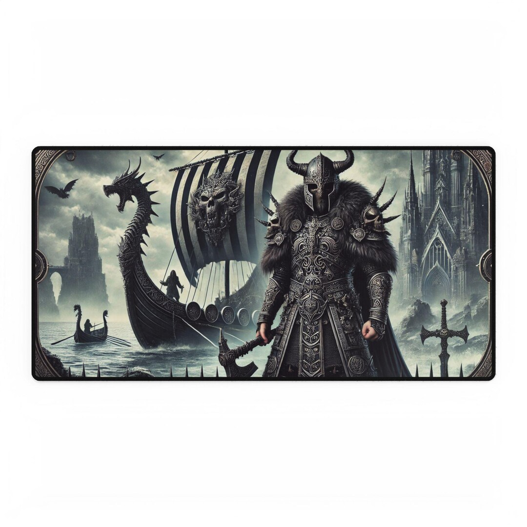 Viking-themed Desk Mat for Gamers, Perfect for Office & Home, Unique ...