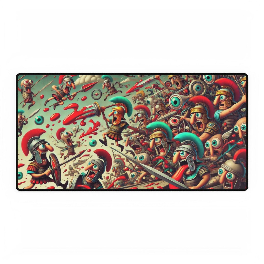 Epic Gladiator Battle Desk Mat, Gamer Desk Pad, Unique Office Decor ...