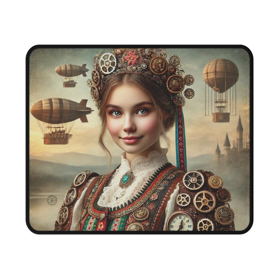 Steampunk Fantasy Non-slip Gaming Mouse Pad - Unique Desk Accessory, Computer Gamer Gift, Home ...