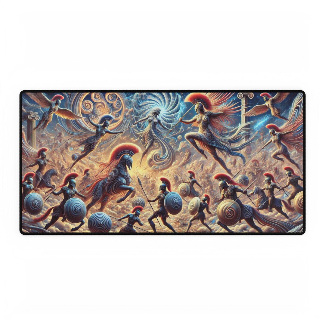 Epic Mythical Warriors Desk Mat - Decorate Your Workspace With Fantasy ...