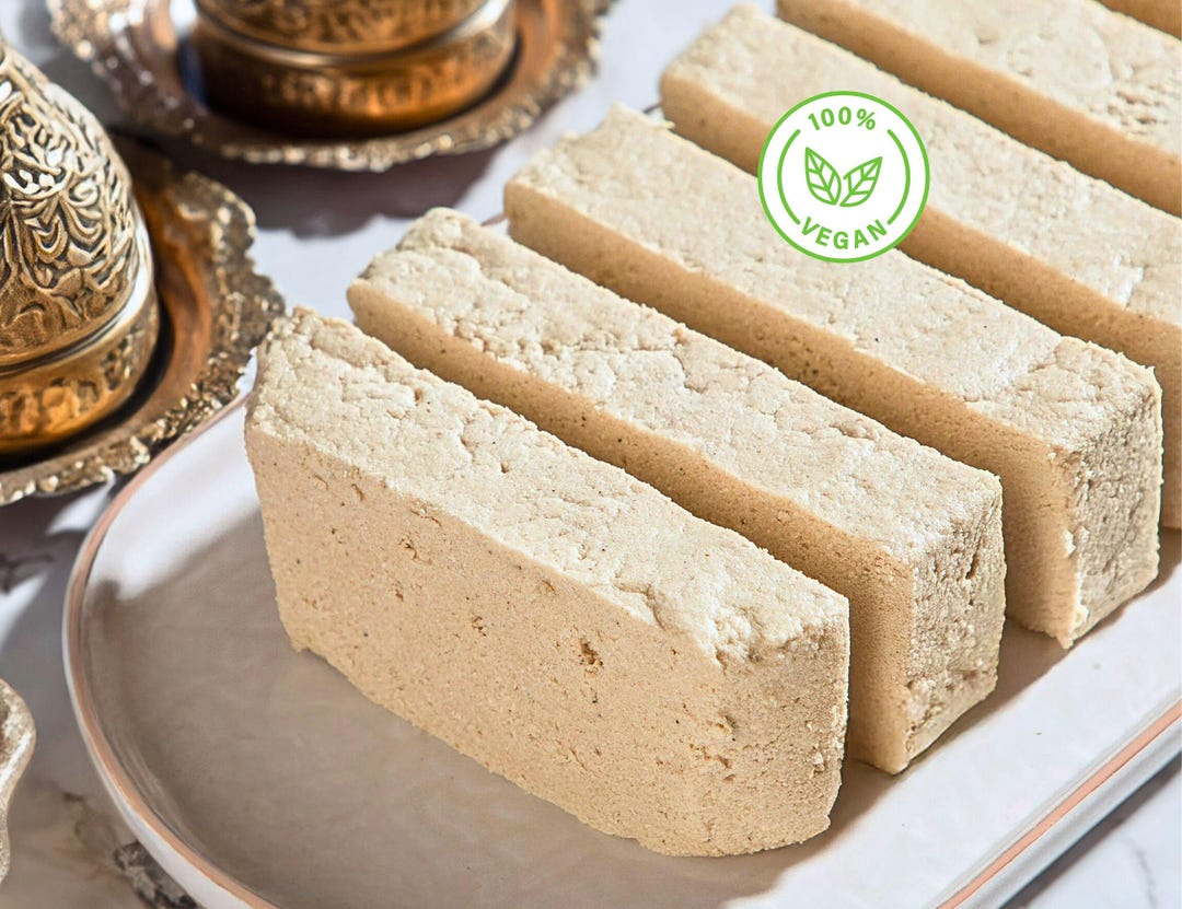 Turkish Tahini Halva, Plain Vegan Halva, Traditional Middle Eastern ...