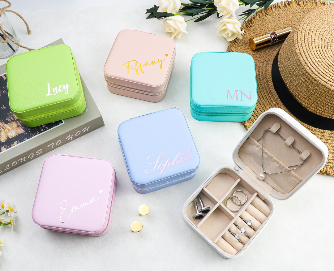 Personalized Jewelry Box With Name: Custom Leather Jewelry Box ...