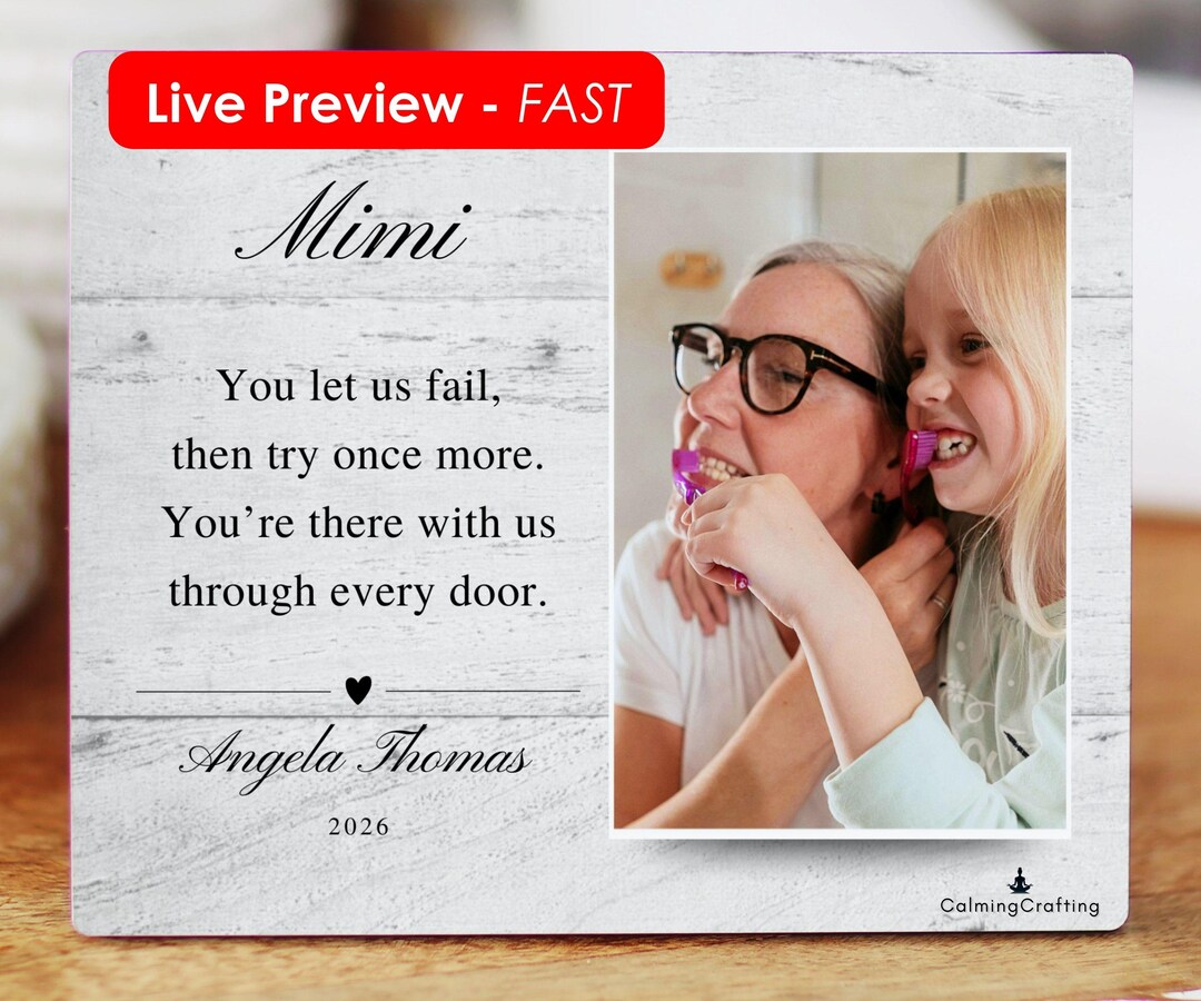 Mimi Gift, Personalized Mimi Picture Frame, Custom Mother's Day Gift ...