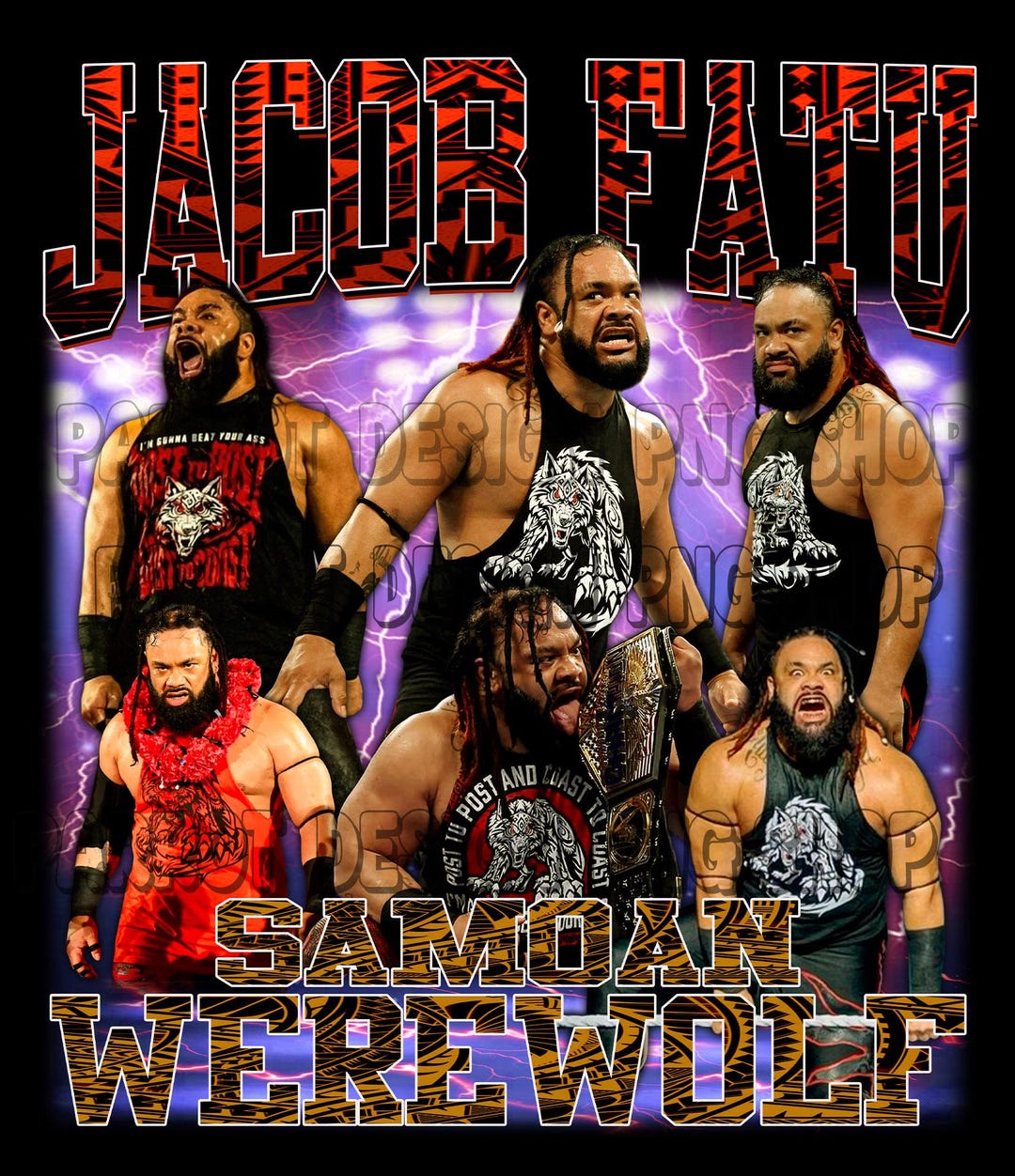 Samoan Werewolf PNG, Digital File. Inspired by Jacob Fatu ,printable ...