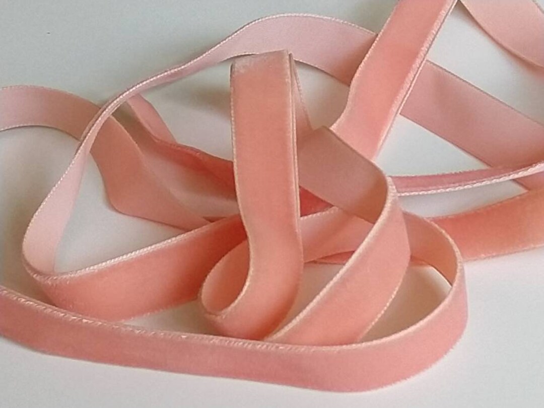 Blush Pink Velvet .75 Ribbon Vintage 1.5 Yards - Etsy