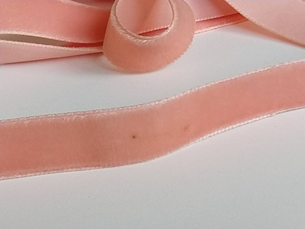 Blush Pink Velvet .75 ribbon Vintage 1.5 yards | Etsy