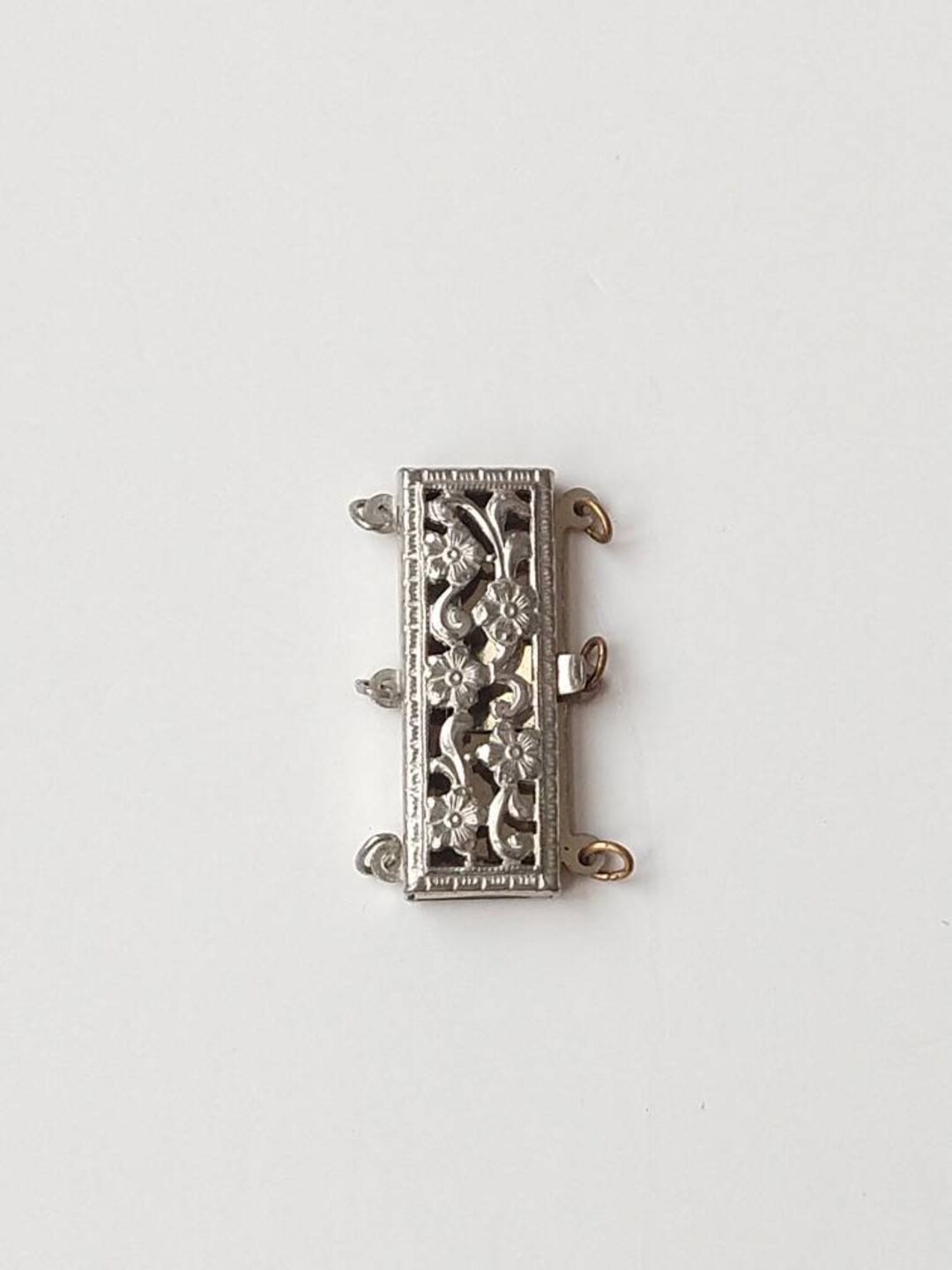 Sterling Silver 3 Strand Long Box Clasp Filigree Vintage Antique ...