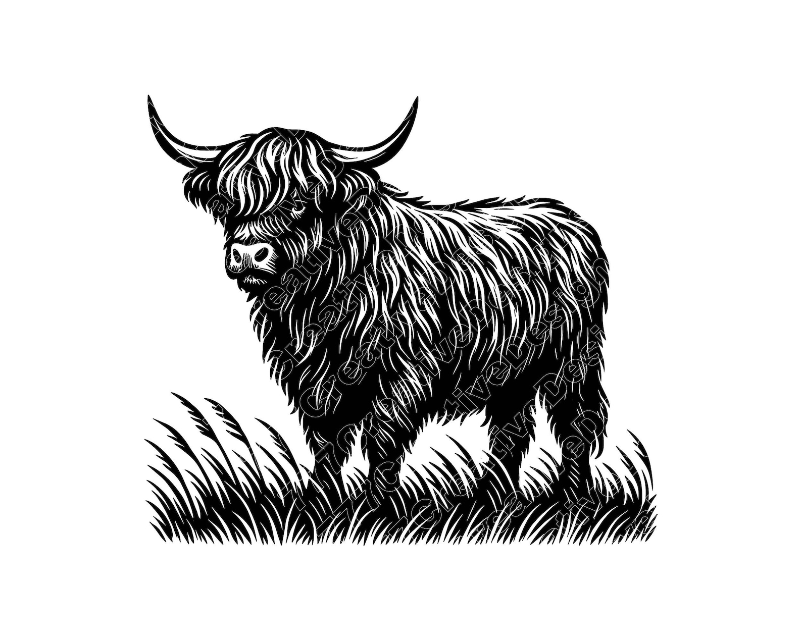 Highland Cow Vector Illustration, Highland Cow SVG, Highland Cow PNG ...