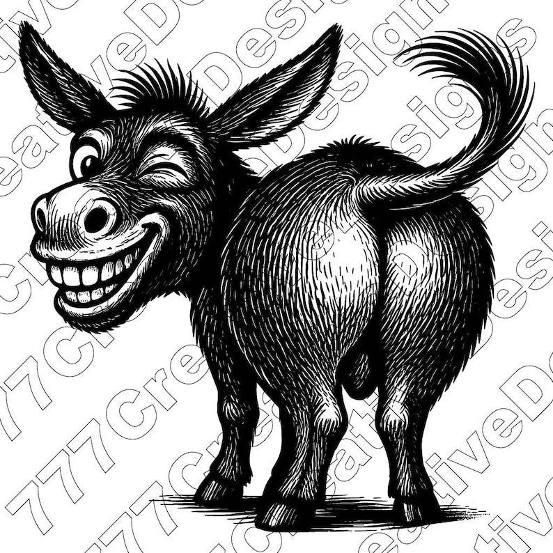 Donkey Vector Illustration, Donkey Svg, Donkey Png, Peeking Donkey ...