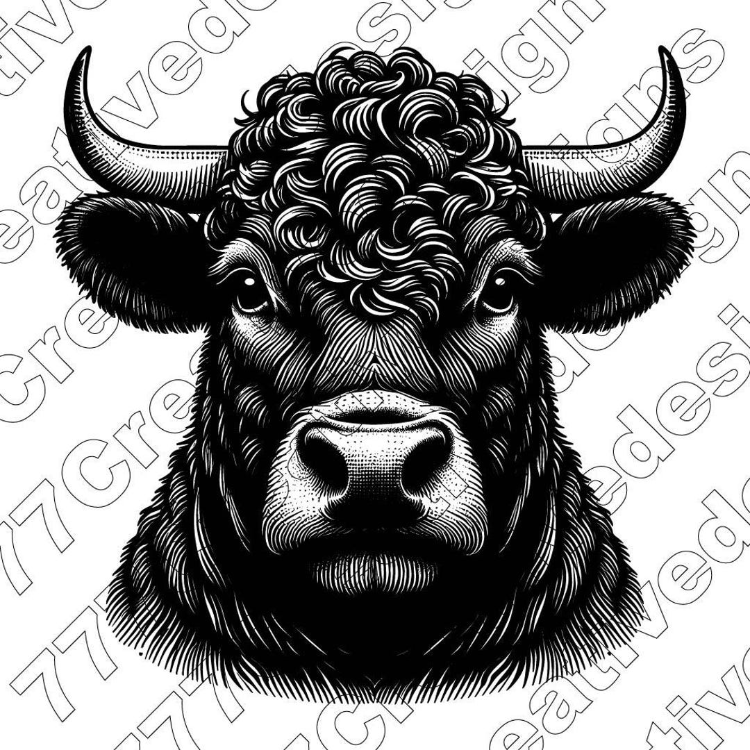Angus Cow Vector Illustration, Svg, Jpg, Png, Angus Cow Art, Angus Cow ...