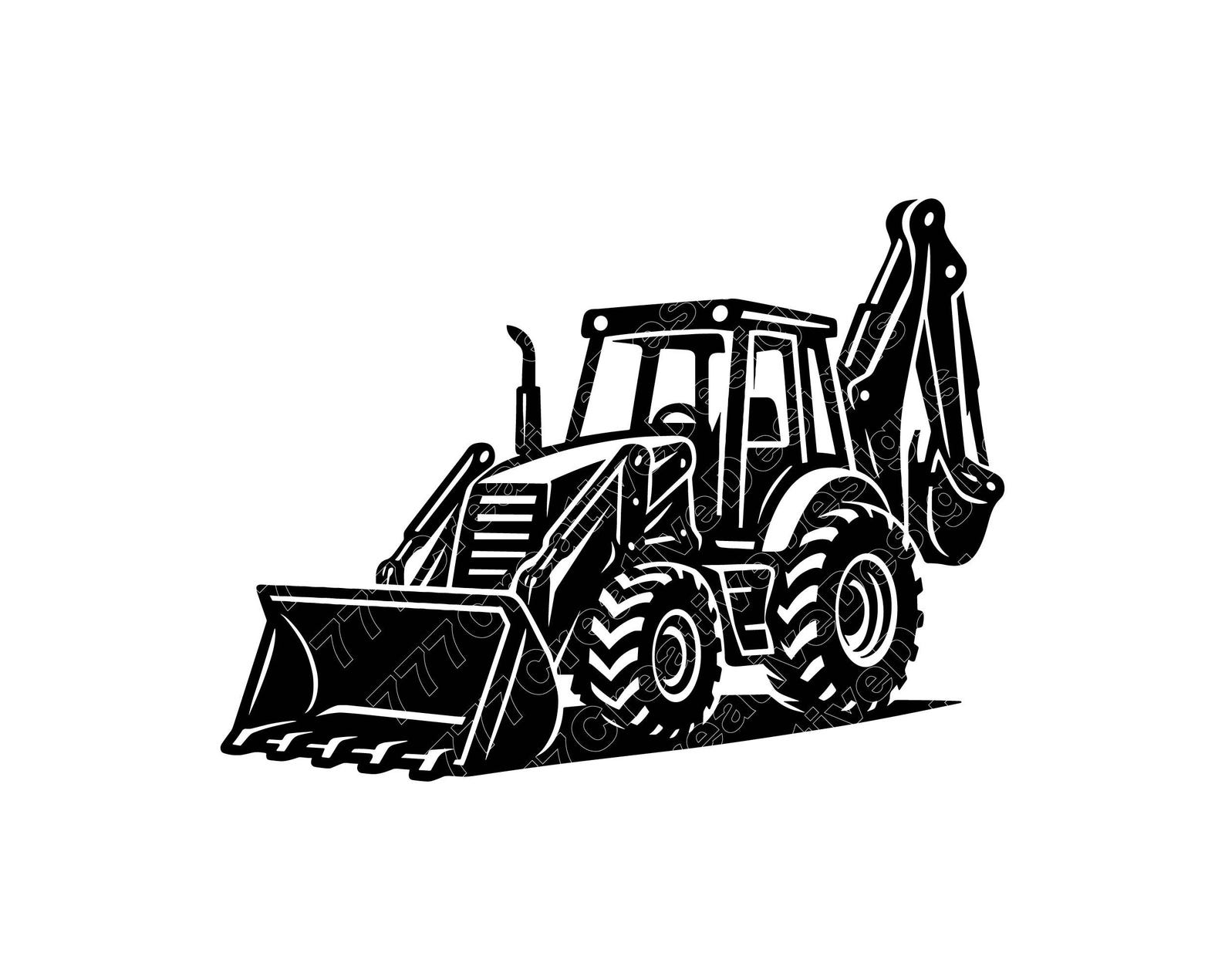 Backhoe Loader Vector Illustration, Loader SVG, Loader PNG, JPG ...