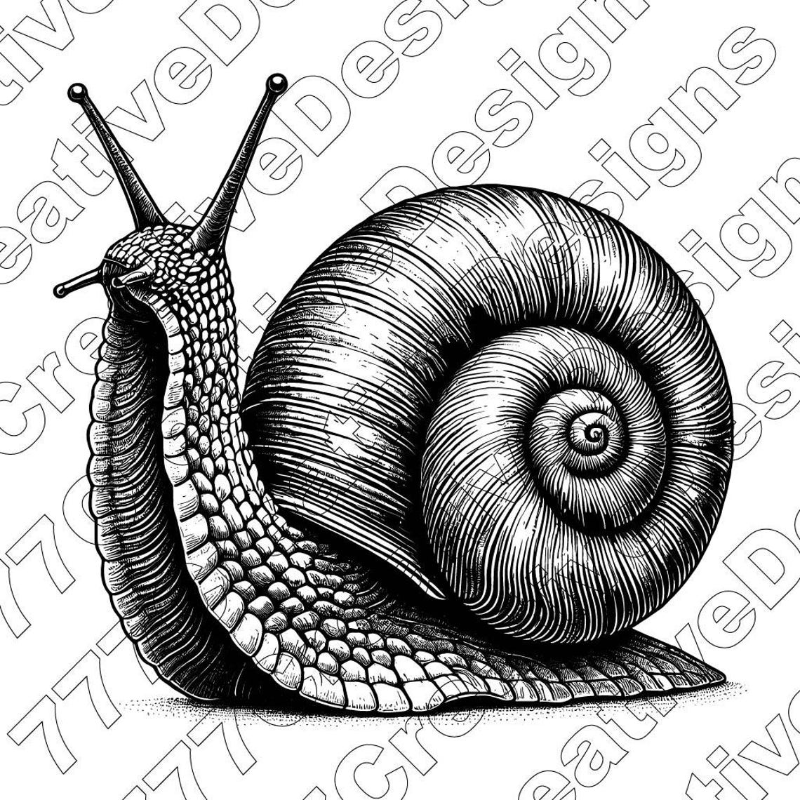 Snail Ai, Eps, Svg, Jpg, Png, Dxf, Cricut, Vector Black Silhouette ...