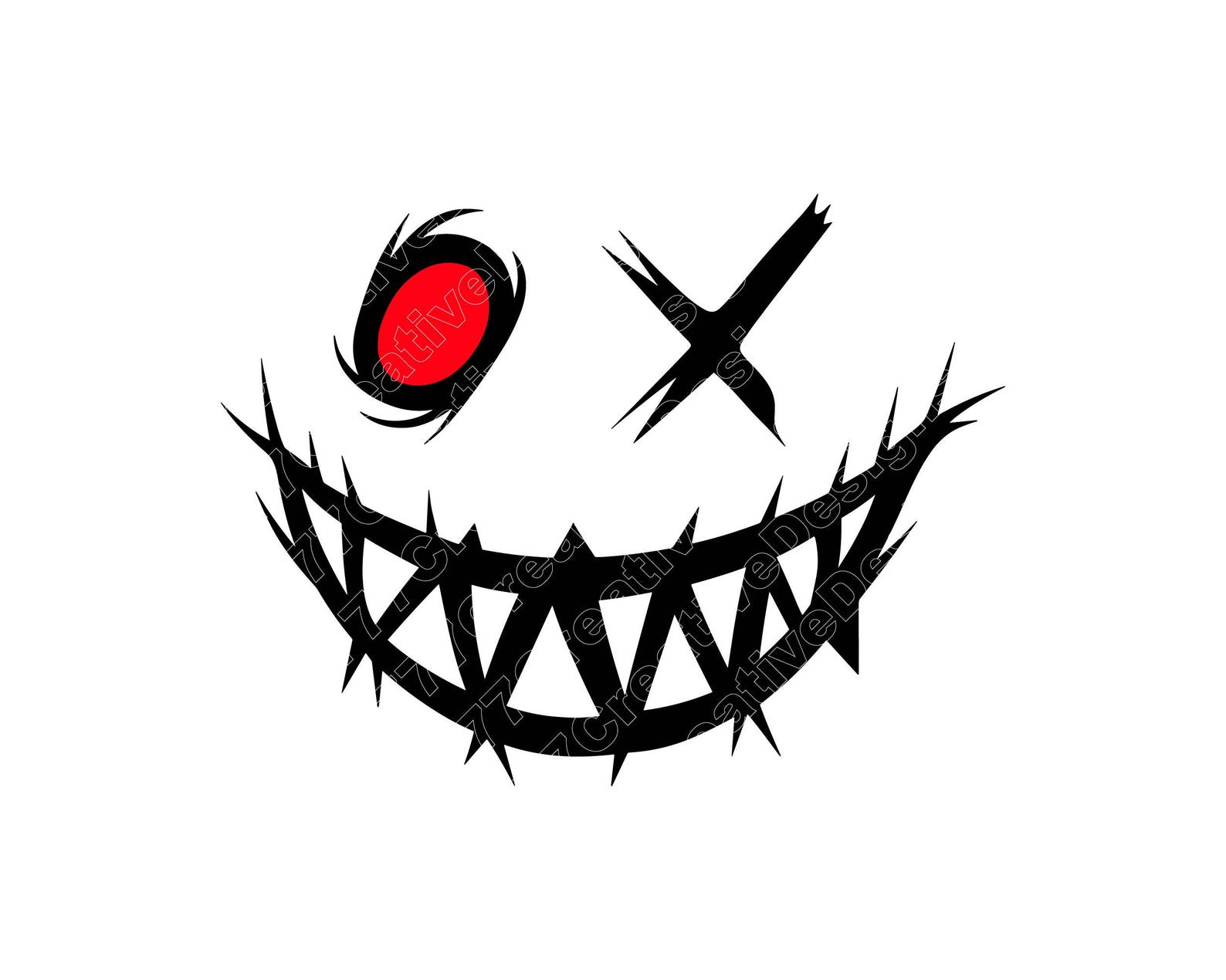 Evil Smiley Face Vector Illustration, Evil Face SVG, Smiley Face PNG ...