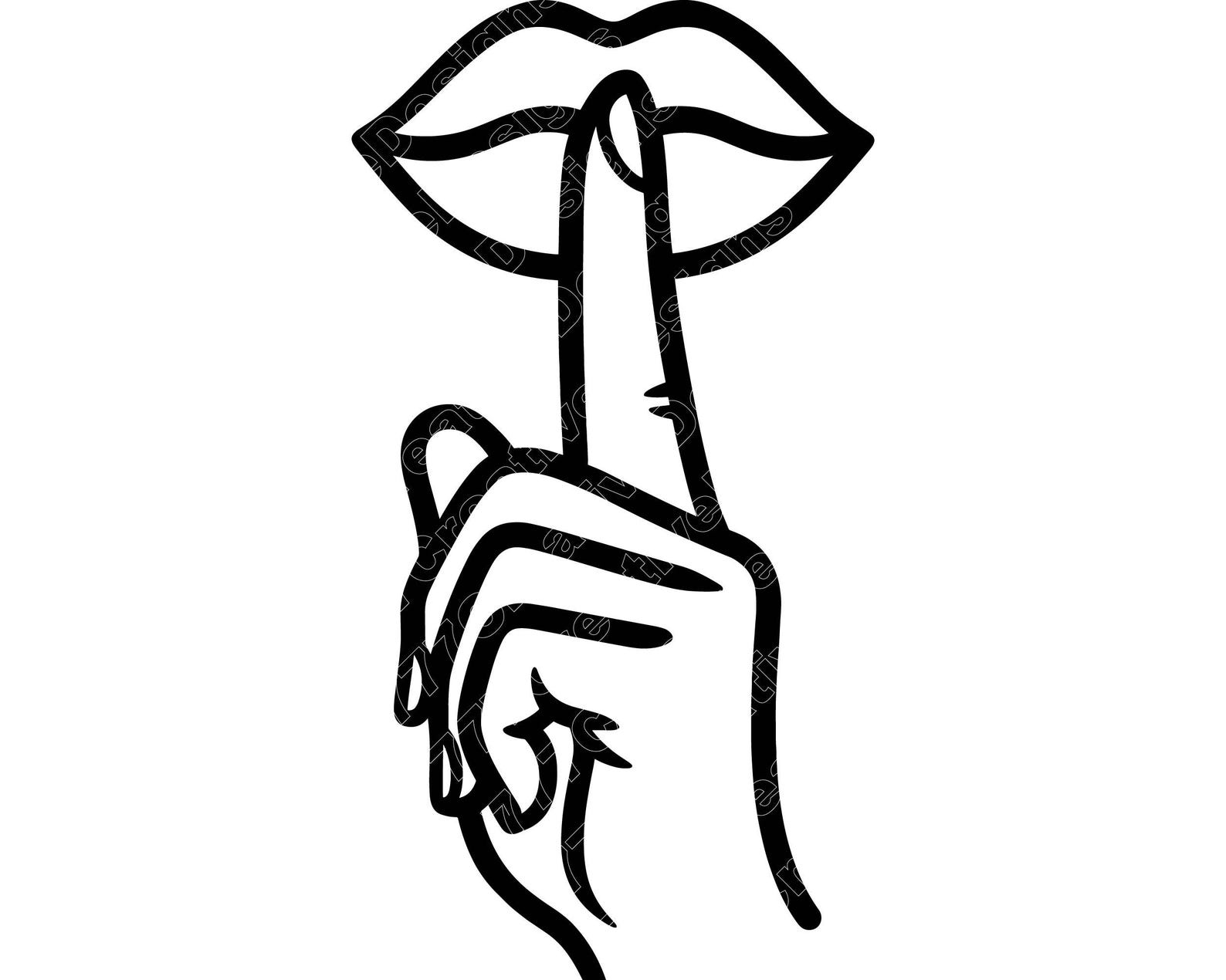 Shut up Gesture Vector Illustration, Shut up SVG, PNG, JPG, Gesture Art ...