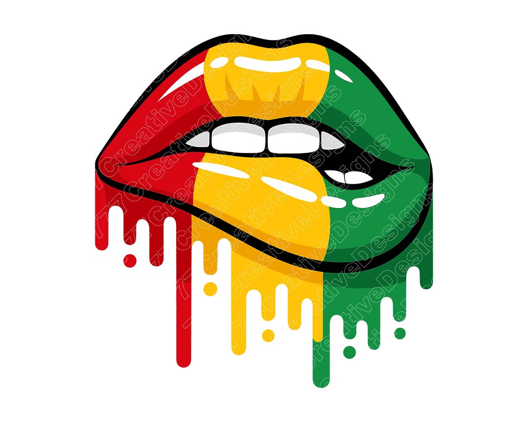 Reggae Flag Lips Vector Illustration, Reggae Flag SVG, Lip PNG, JPG ...