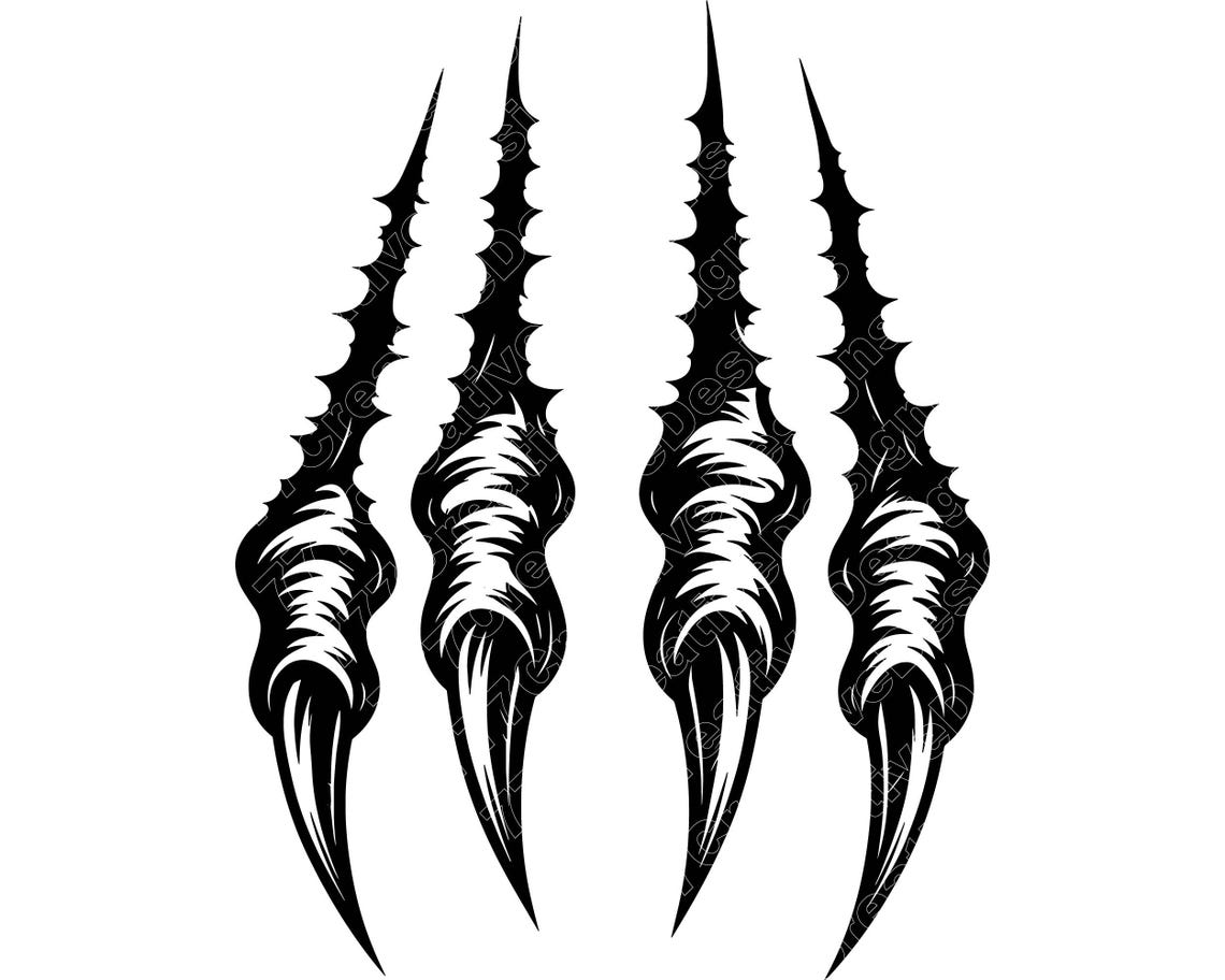 Claw Marks Vector Illustration, Claw SVG, Claw PNG, Claw JPG, Claw Art ...