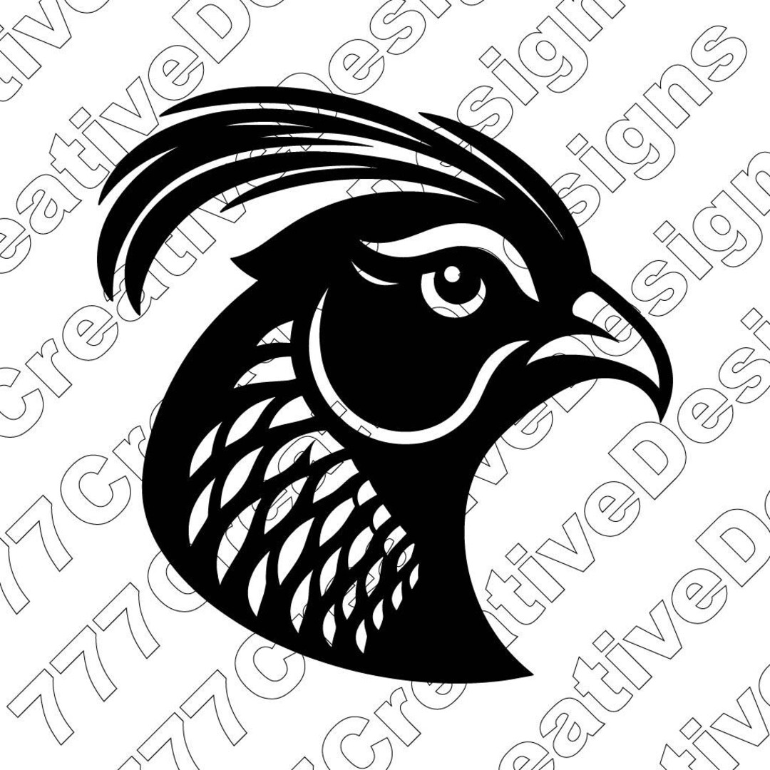 Pheasant Head Svg, Png, Dxf, Eps, Jpg, Ai, Cricut Vector Black ...