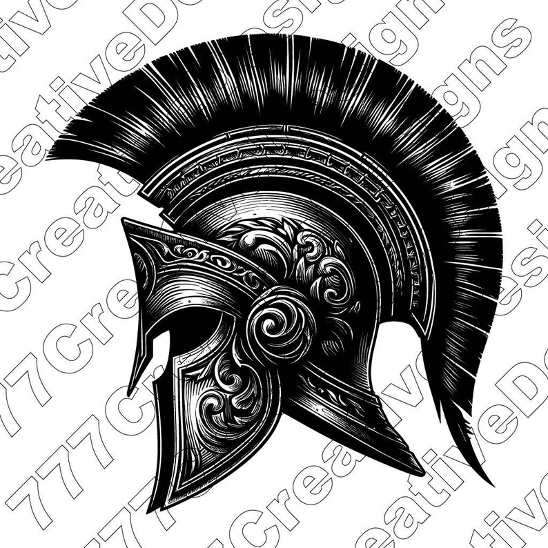 Spartan Helmet Svg, Png, Dxf, Eps, Jpg, Ai, Cricut Vector Black ...