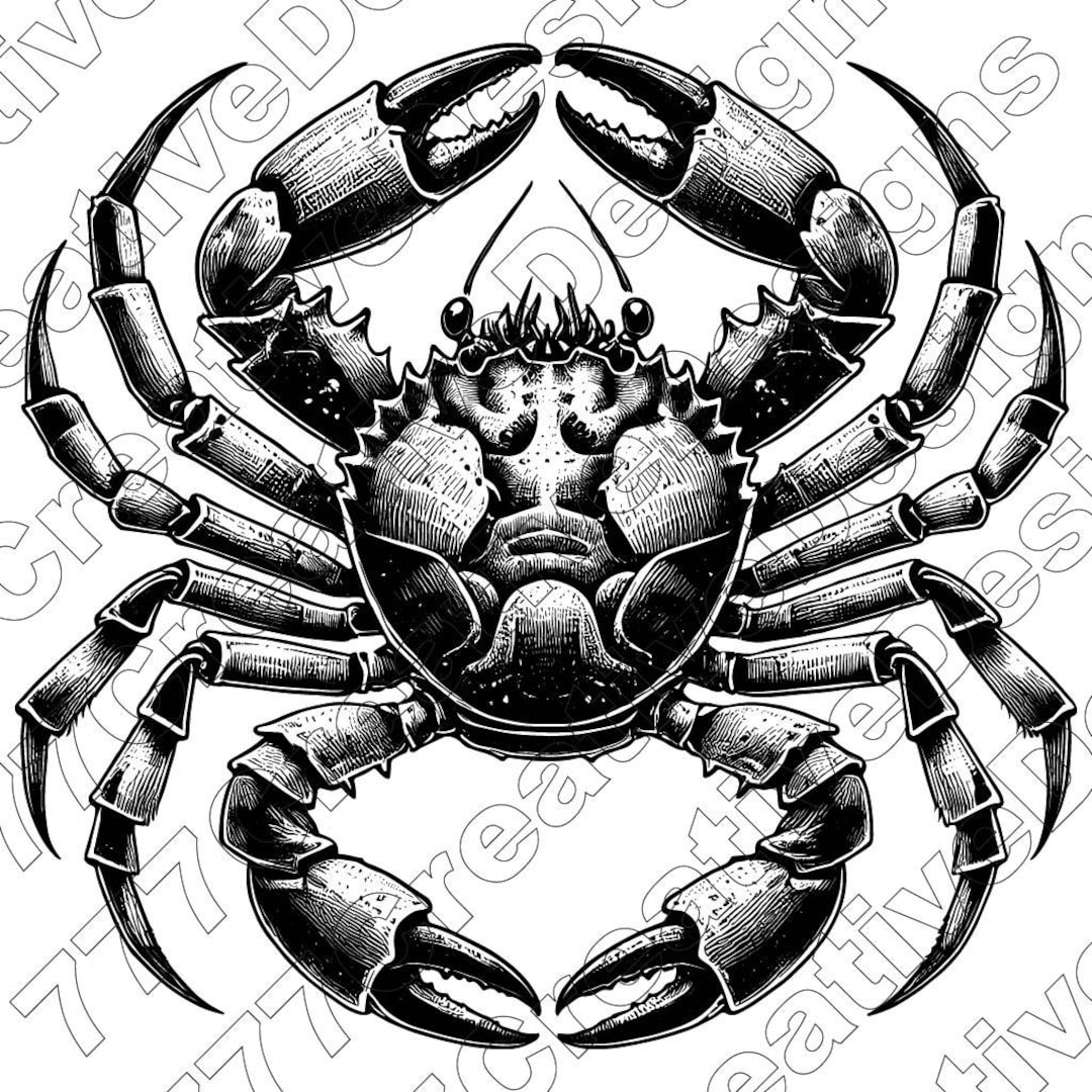 Crab Vector Illustration, Crab Svg, Crab Png, Crab Jpg, Crab Art, Crab ...