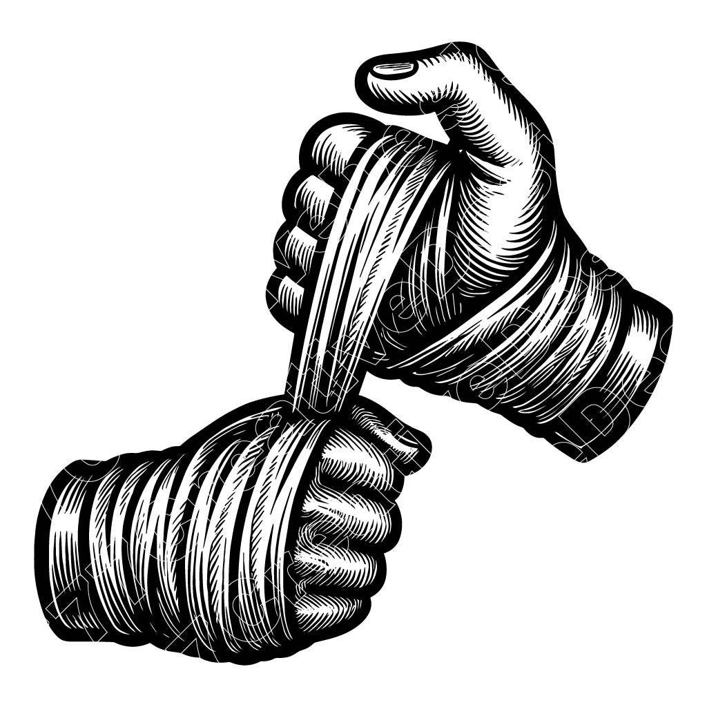 MMA Hand Wrap Vector Illustration, Hand Wrap SVG, Wrap PNG, Hand Wrap ...
