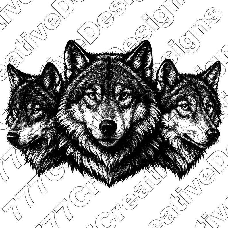 Wolf Pack Vector Illustration, Wolf Svg, Wolf Png, Jpg, Wolf Art, Wolf ...