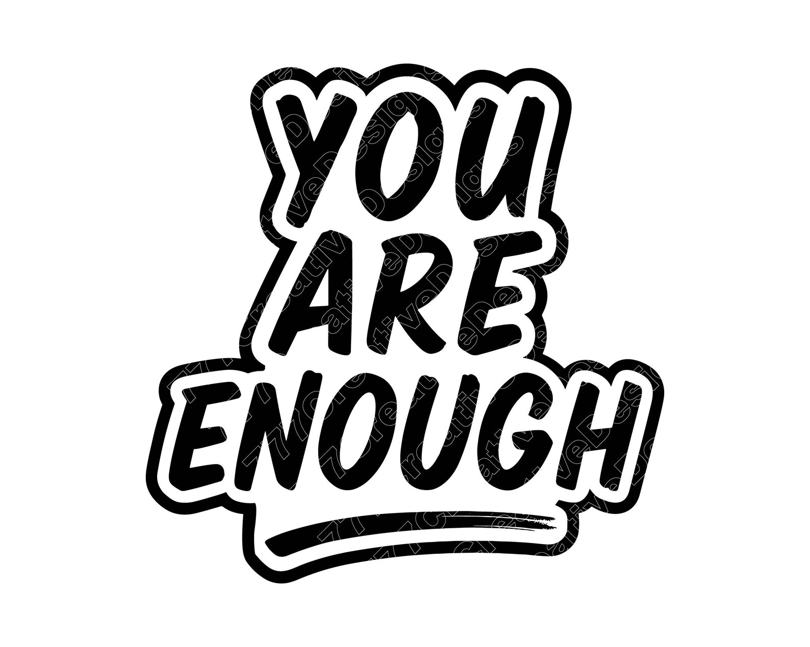 You Are Enough Quote Vector Illustration, SVG, PNG, JPG, Motivational ...