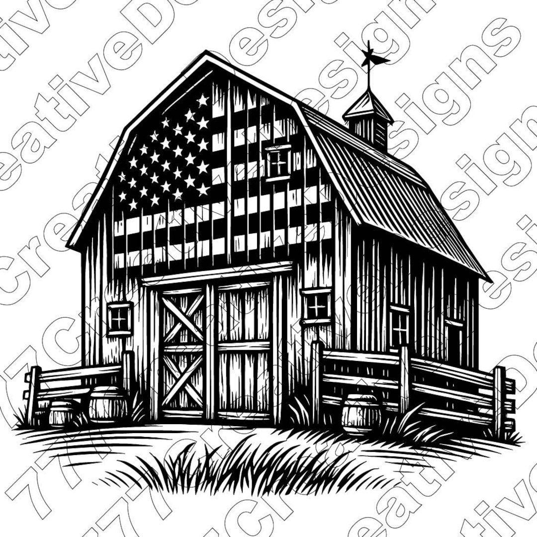 Old Barn Vector Illustration, Barn Svg, Barn Png, Barn Jpg, Barn Art ...