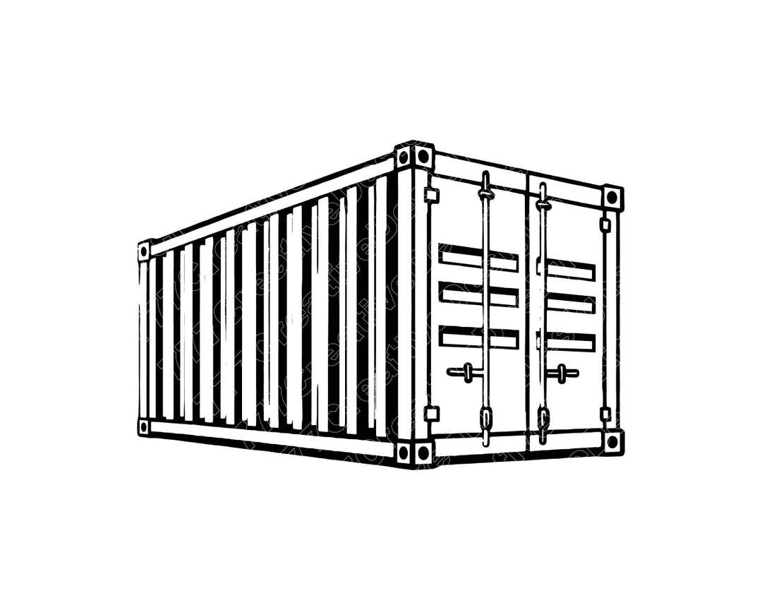 Shipping Container Vector Illustration, Container SVG, Container PNG ...
