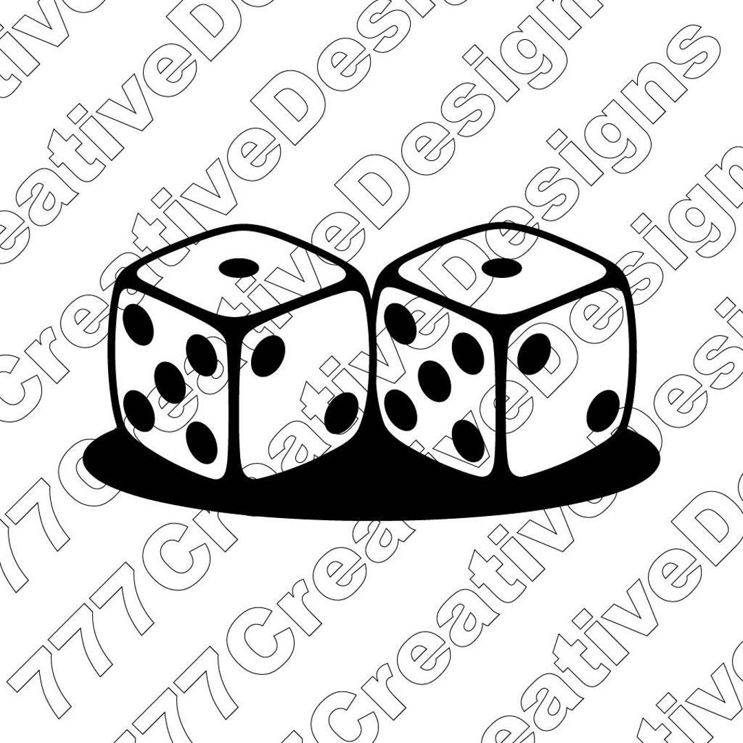 Dice Svg, Png, Dxf, Eps, Jpg, Ai, Cricut Vector Black Silhouette Print ...