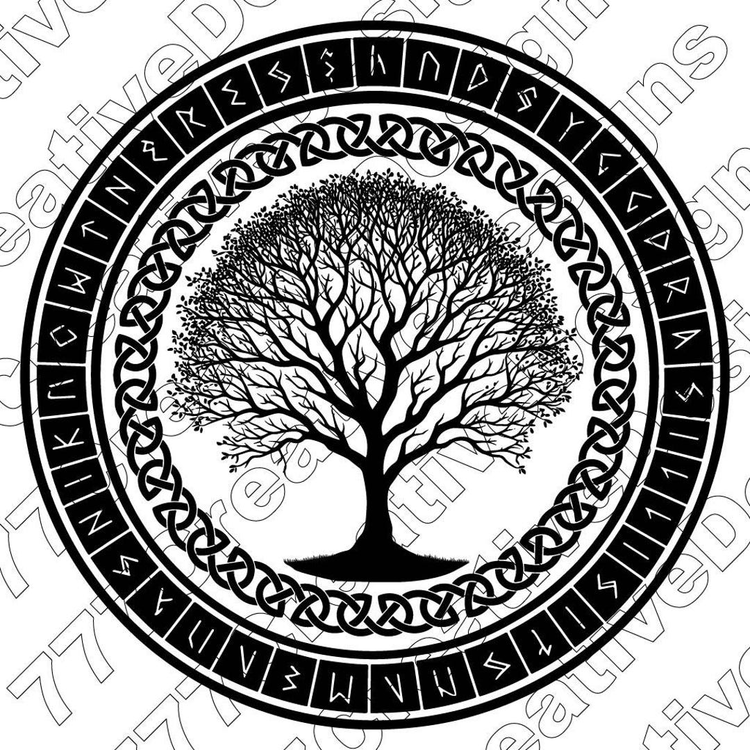 Viking Tree Vector Illustration, Tree Svg, Tree Png, Jpg, Norse Art ...