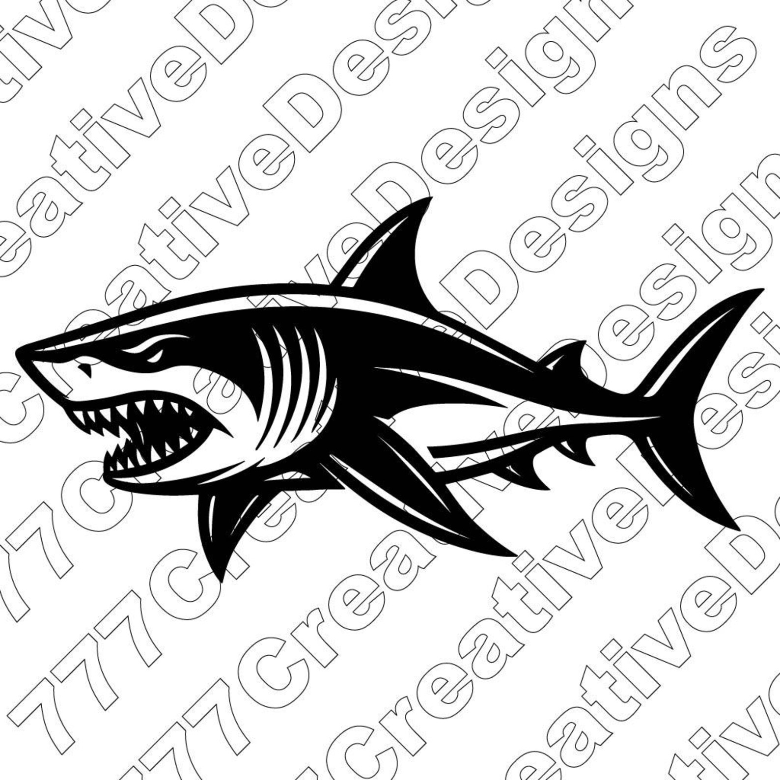 Angry Shark Vector Illustration, Shark Svg, Shark Png, Shark Art, Shark ...