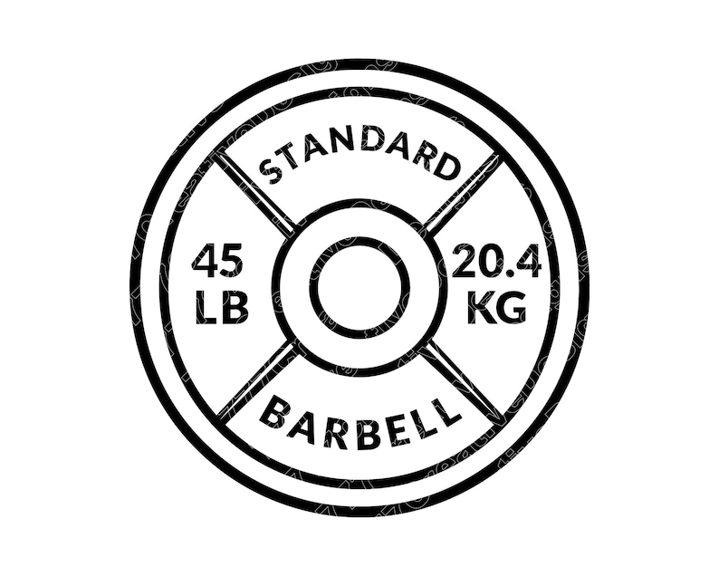 Barbell Weight Plate 45 Lb Vector Illustration, Weight Plate SVG, PNG ...